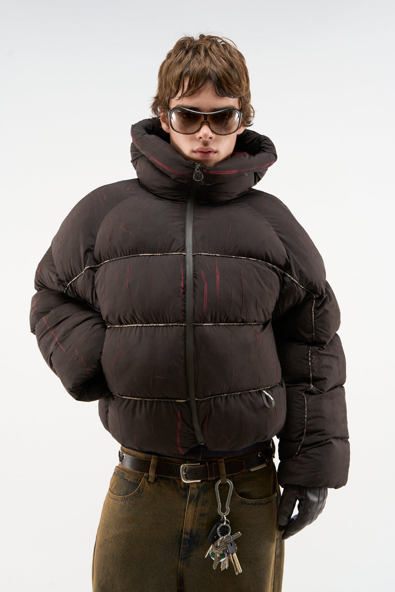 Marble Brown Puffer Jacket – Scuffers