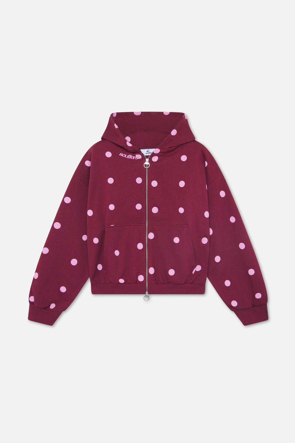 Dots Burgundy Zipper – Scuffers