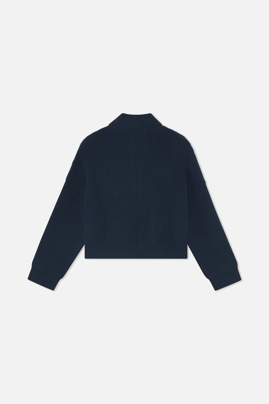 Ea Navy Blue Knit Zipper – Scuffers